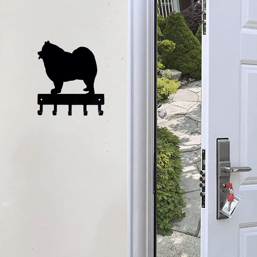 Samoyed Dog Key Rack Hanger - 6 Inch Wide/9 Inch Wide Metal Wall Art ...